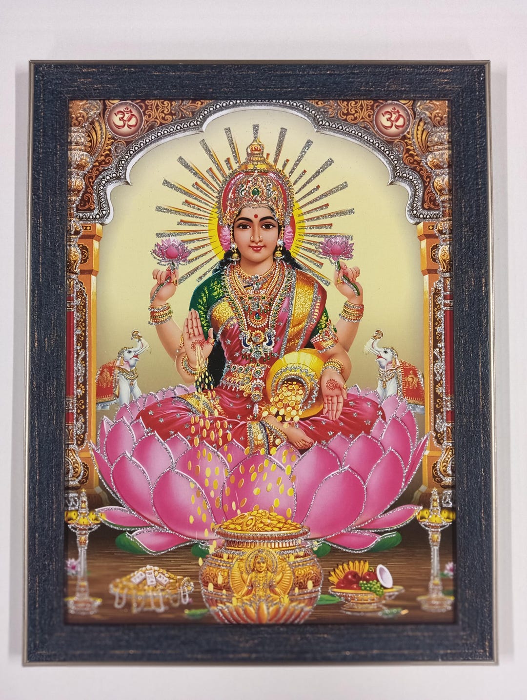 Godess Lakshmi Laminated Framed Picture Frames WALLFRAMES (17.5x13.5 ...