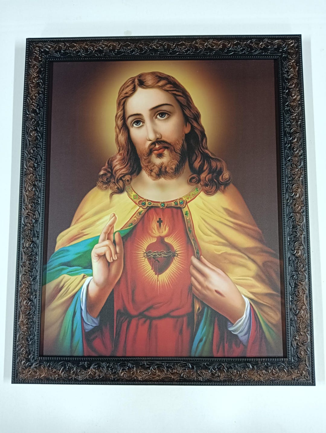 Jesus Christ Sacred Heart Framed Picture Frames Laminated WALLFRAMES ...