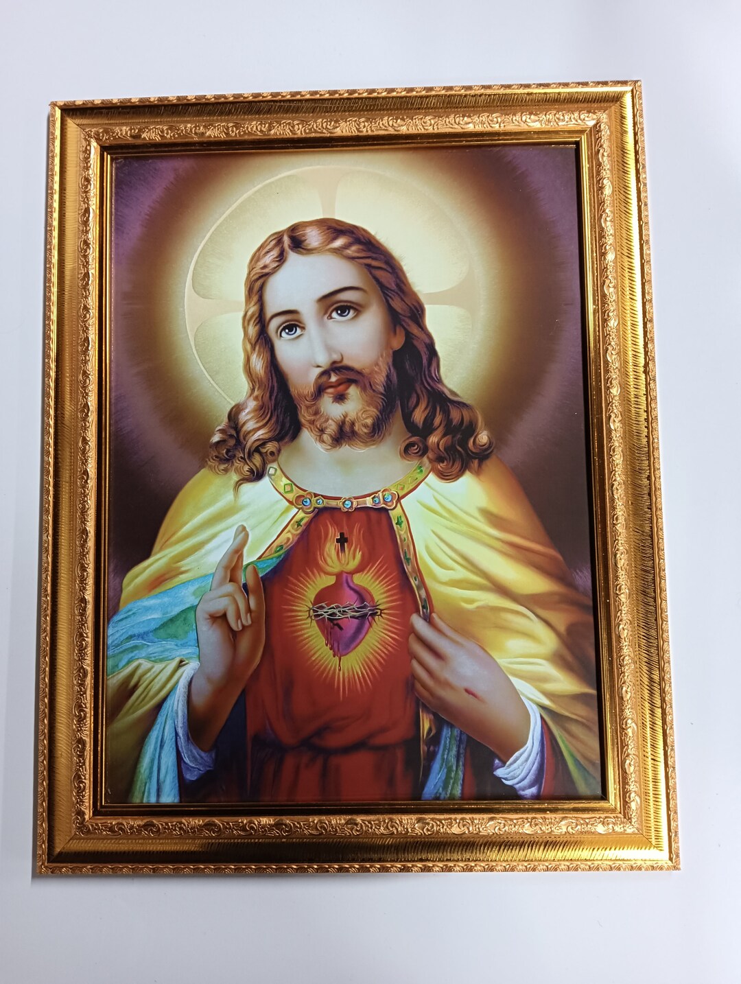 Jesus Christ Sacred Heart Laminated Framed Picture Frames WALLFRAMES ...