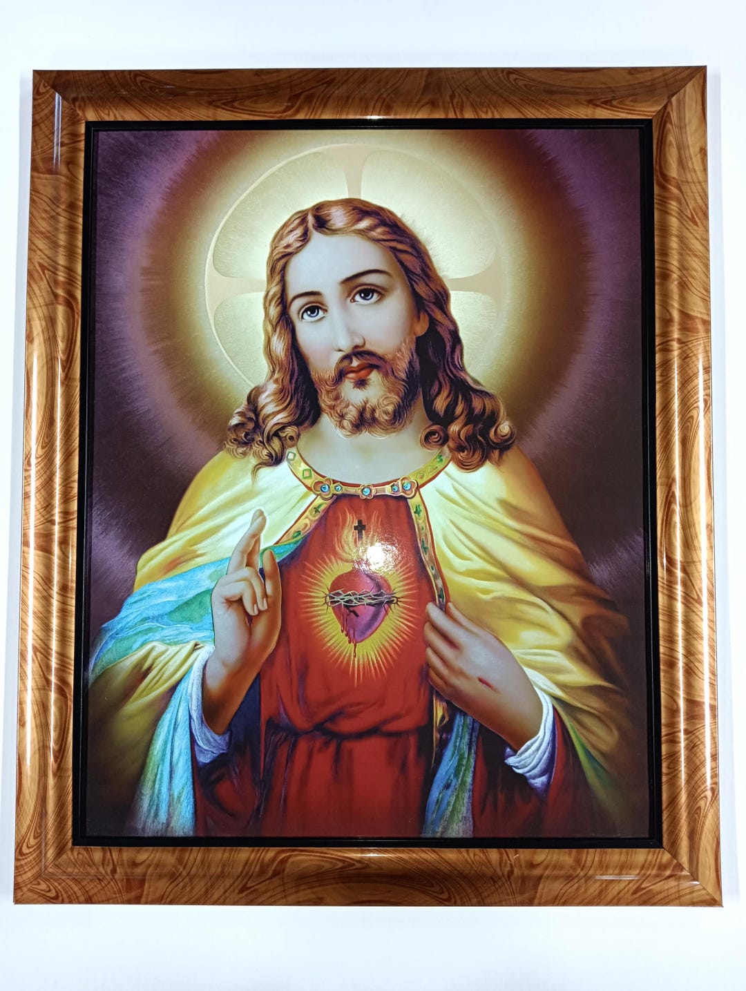 Jesus Christ Sacred Heart Framed Laminated Picture Frames WALLFRAMES ...