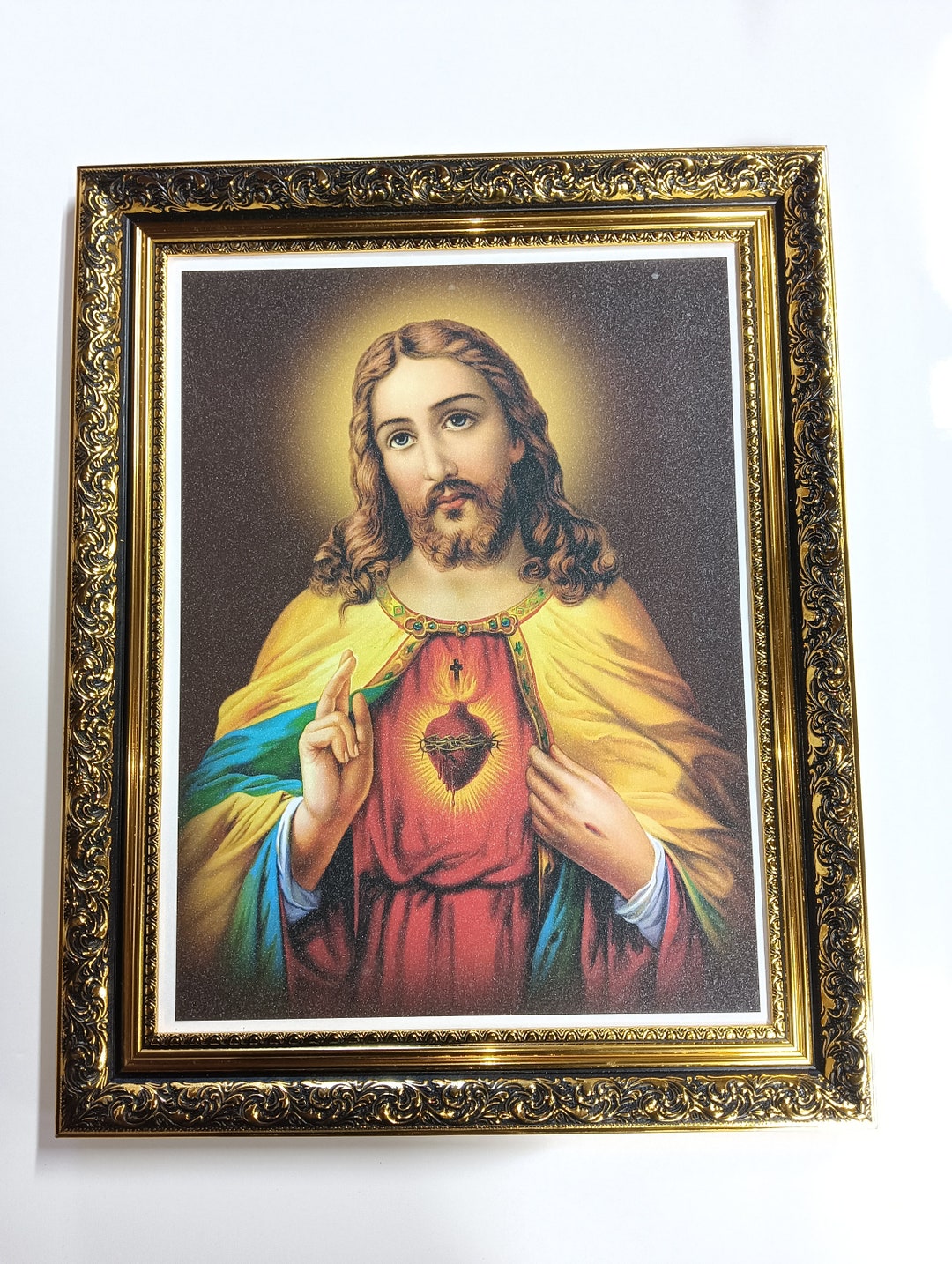 Jesus Christ Sacred Heart Framed Picture Frames Laminated WALLFRAMES ...