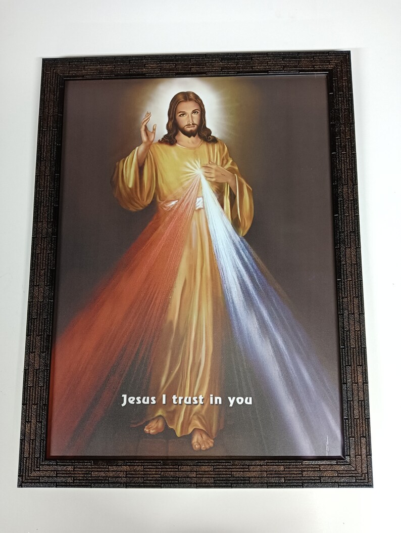 Divine Mercy Jesus Christ Karuna Laminated Framed WALLFRAMES 21x16 - Etsy