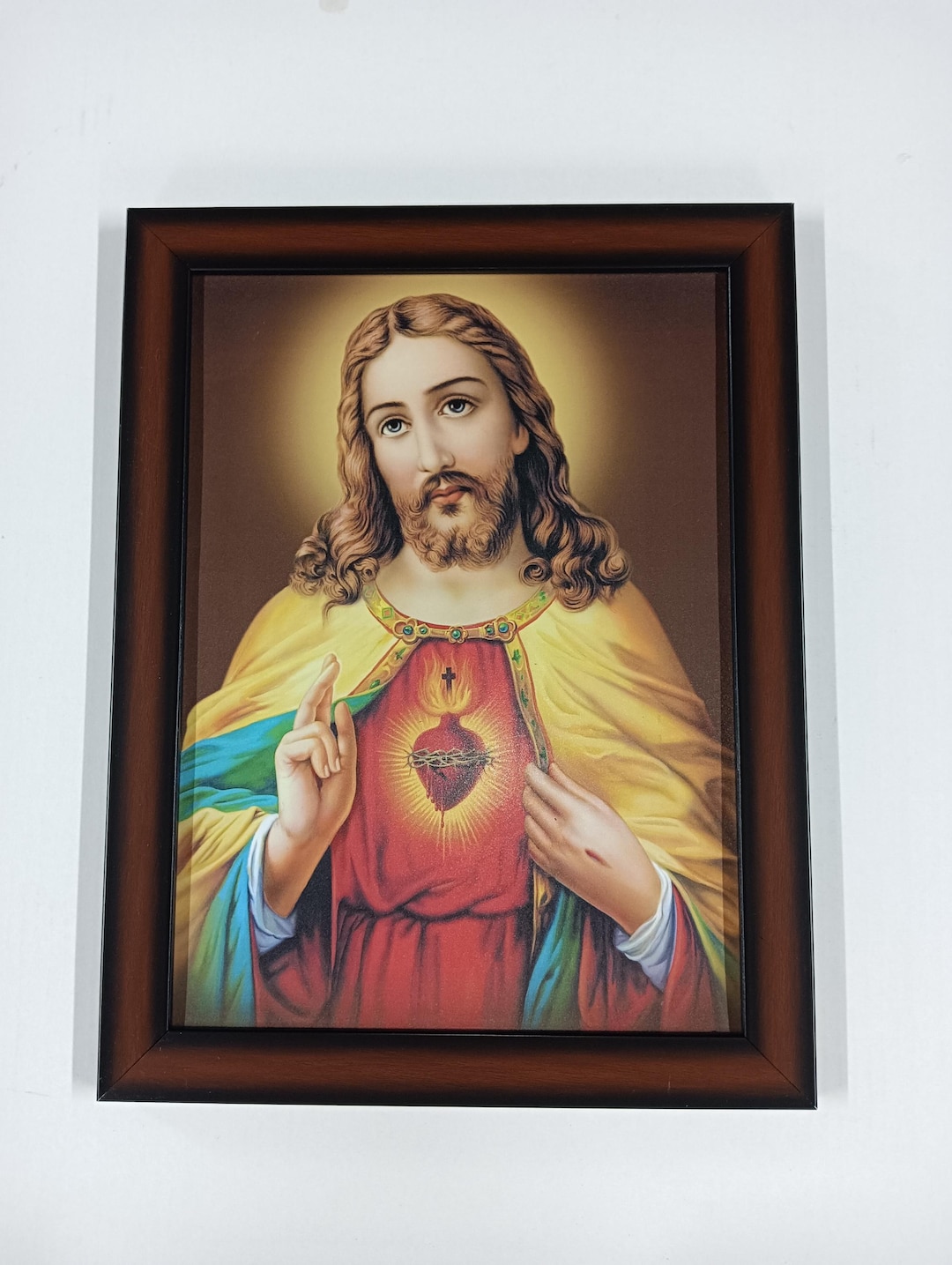 Jesus Christ Sacred Heart Framed Picture Frames Laminated WALLFRAMES ...
