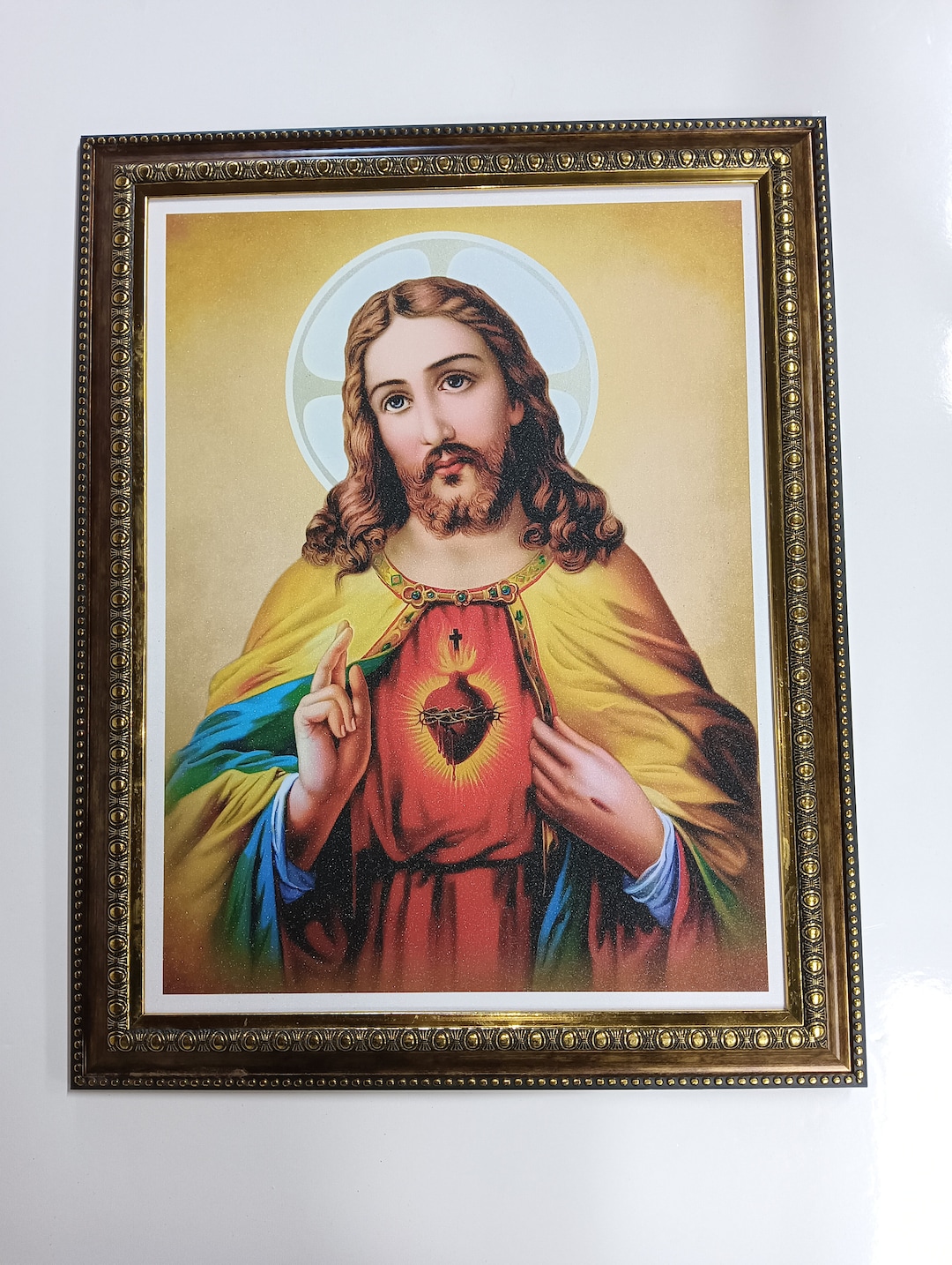 Jesus Christ Sacred Heart Framed Picture Frames Laminated WALLFRAMES ...