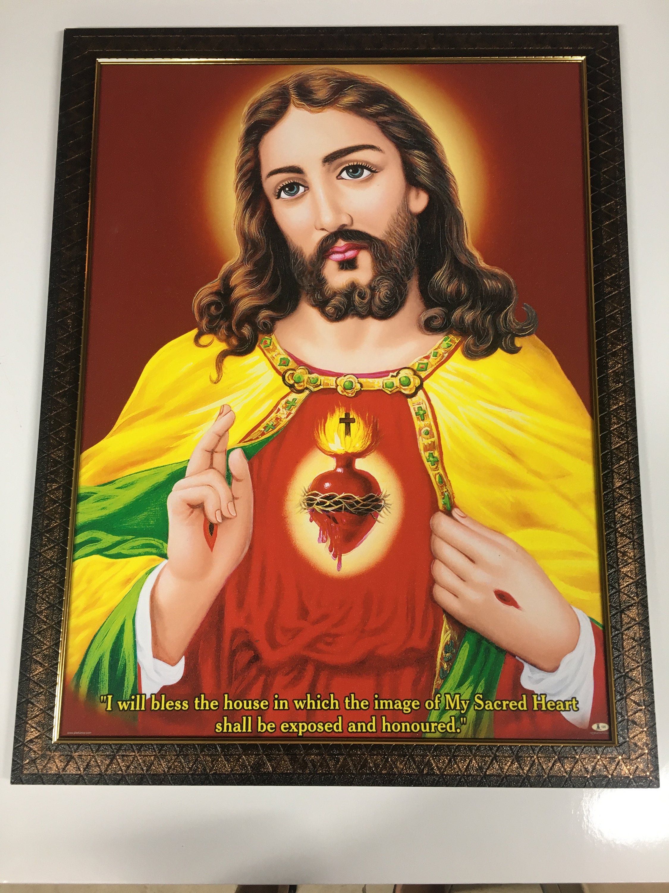 Jesus Christ Sacred Heart Laminated Framed Picture Frames WALLFRAMES ...