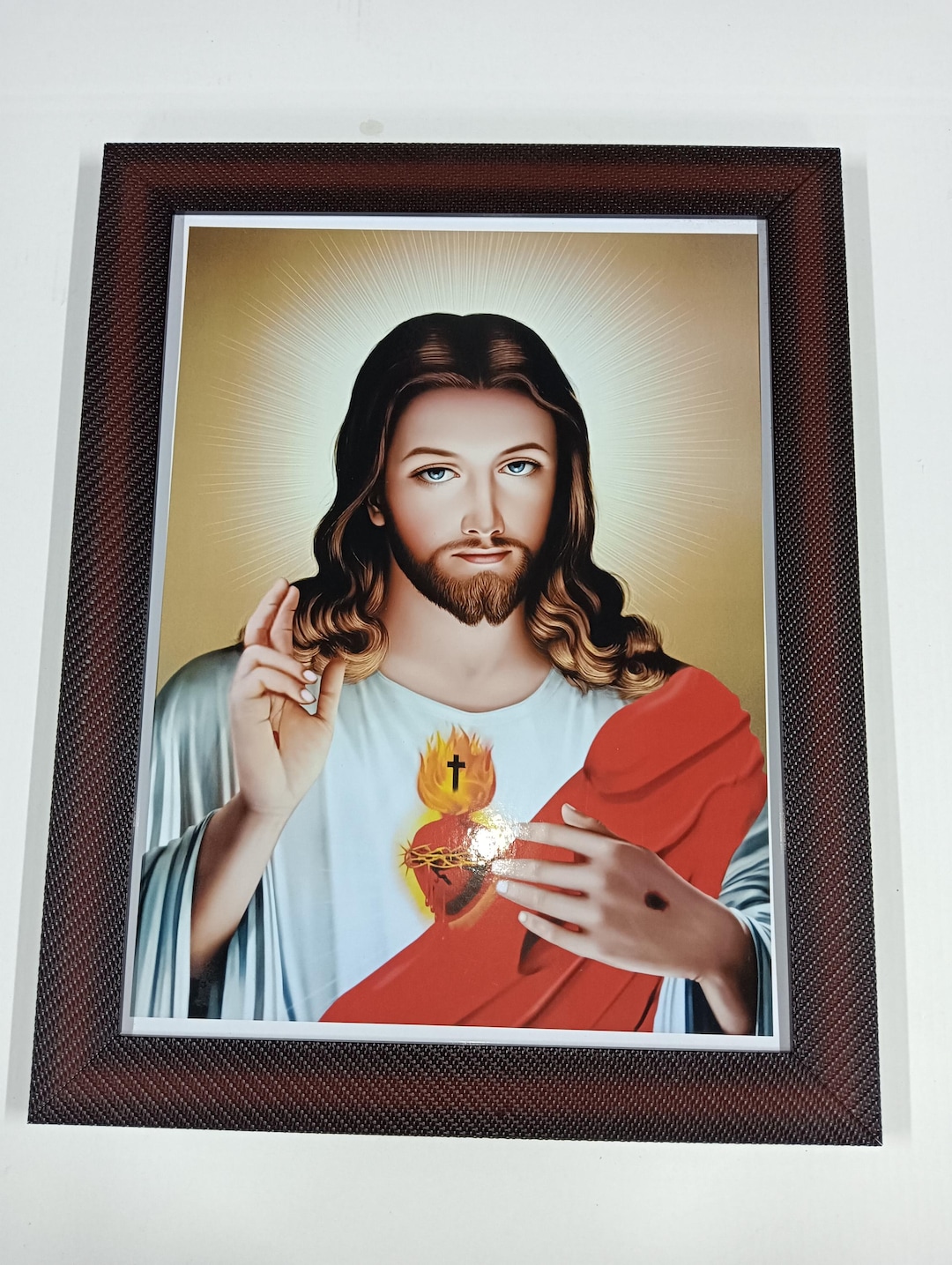 Jesus Christ Sacred Heart Framed Picture Frames Laminated WALLFRAMES(19 ...