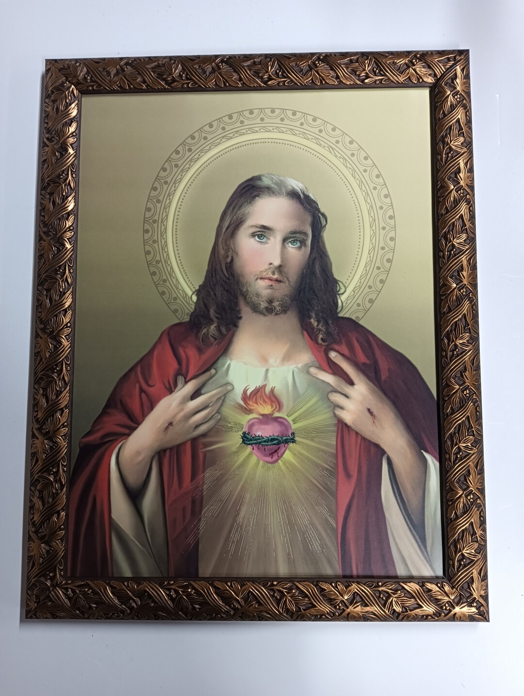 Jesus Christ Sacred Heart Laminated Framed Picture Frames WALLFRAMES ...