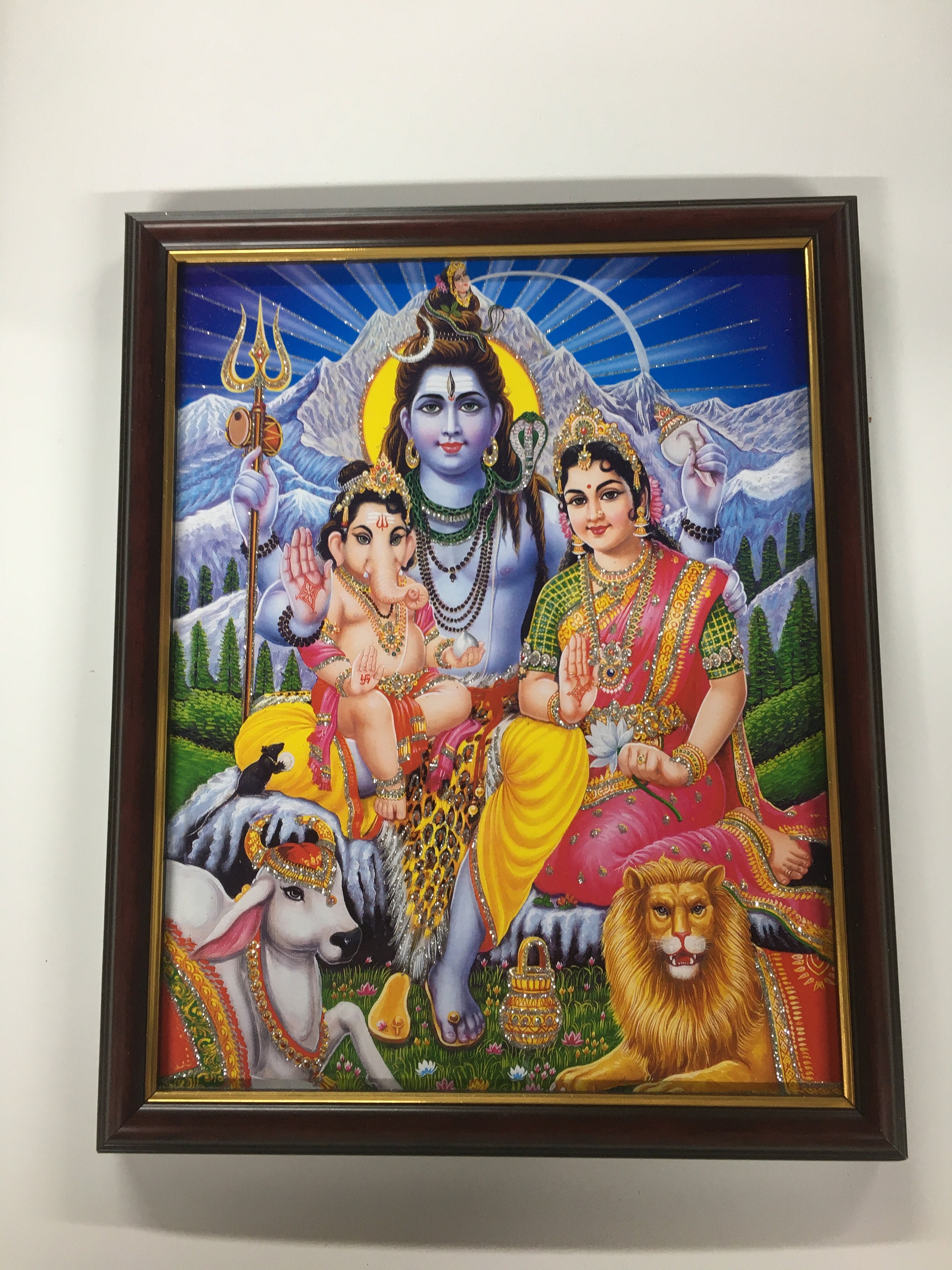 Lord Shiva Family / Parivar Framed Wallframes10x12 - Etsy