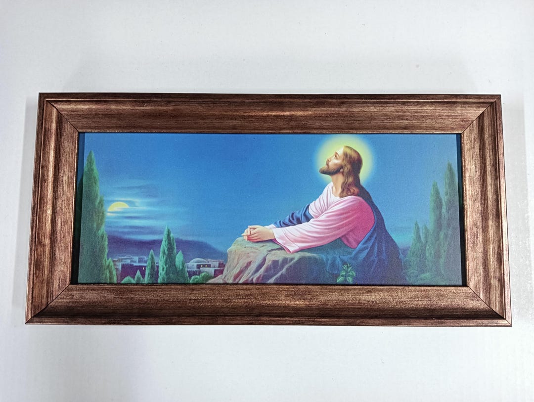 Gethsemane Jesus Christ Praying Framed Picture Frames LAMINATED ...