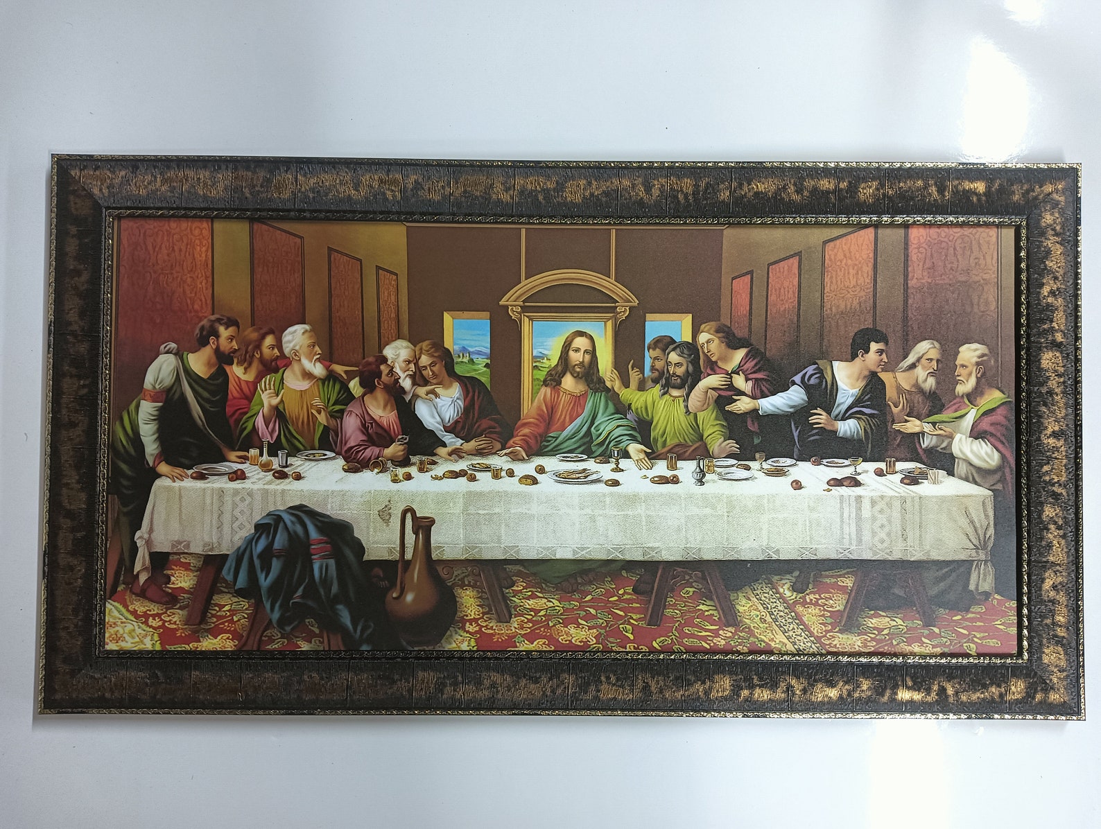 Last Supper Framed Laminated WALLFRAMES (25x13.5") - Etsy