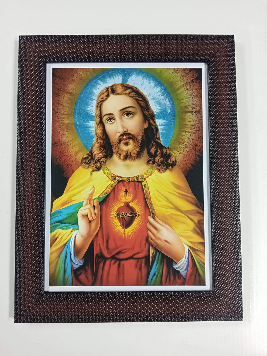 Jesus Christ Sacred Heart Framed Picture Frames Laminated WALLFRAMES ...