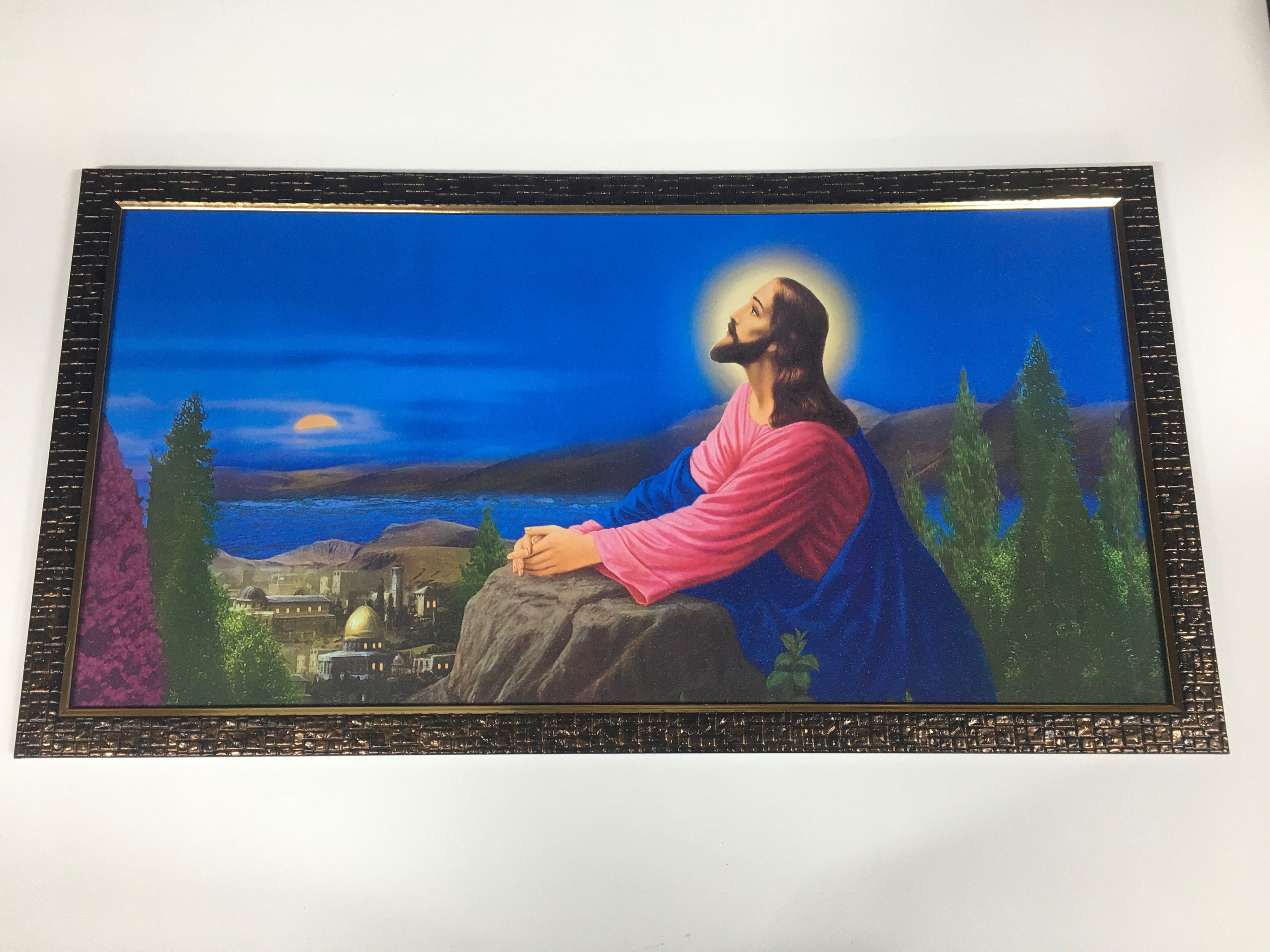 Gesthamane Jesus Christ Praying Framed Picture Frames Laminated ...