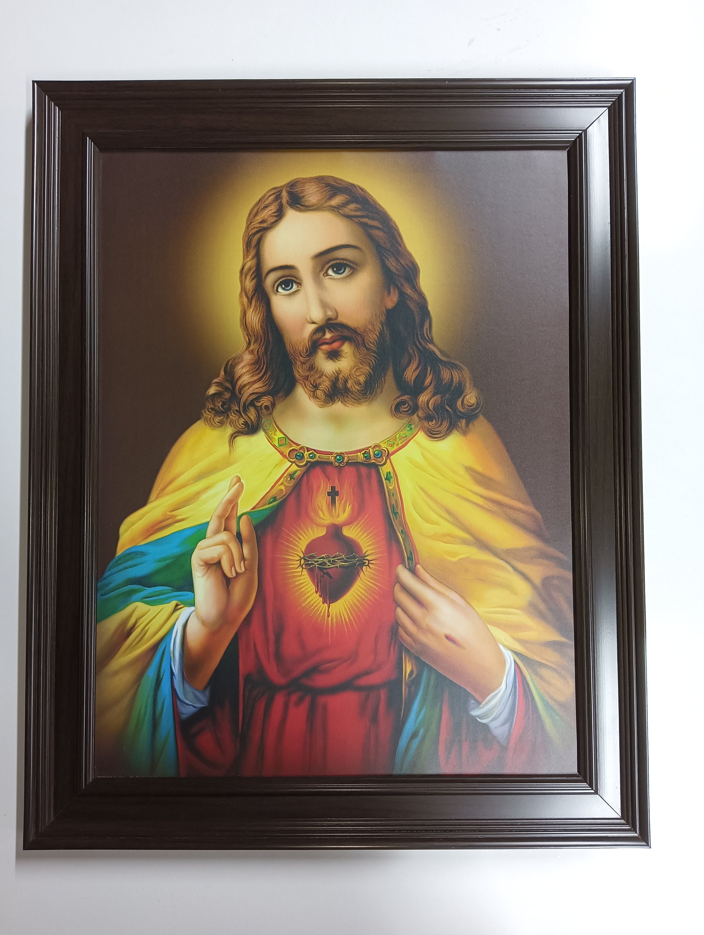 Jesus Christ Sacred Heart Framed Laminated Picture Frames WALLFRAMES ...