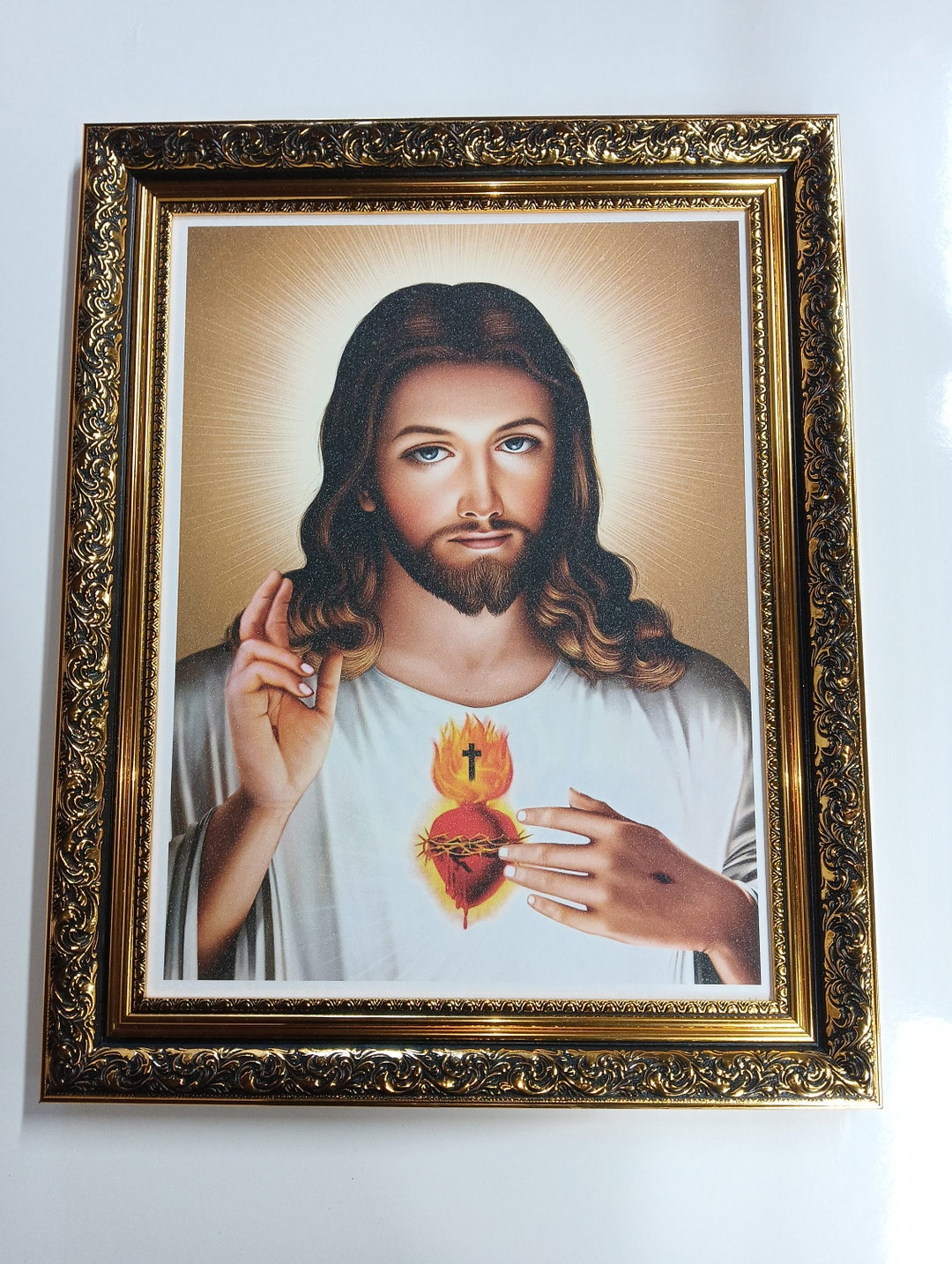 Jesus Christ Sacred Heart Framed Laminated Picture Frames WALLFRAMES ...