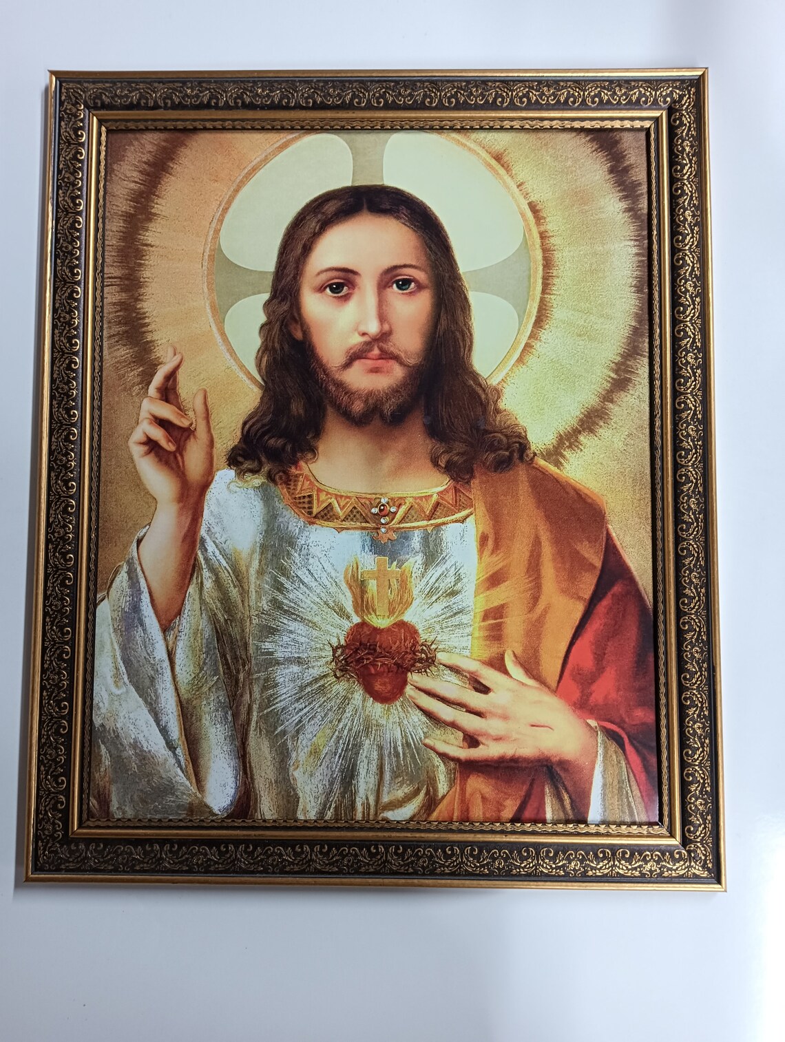 Jesus Christ Sacred Heart Framed Laminated Picture Frames WALLFRAMES ...