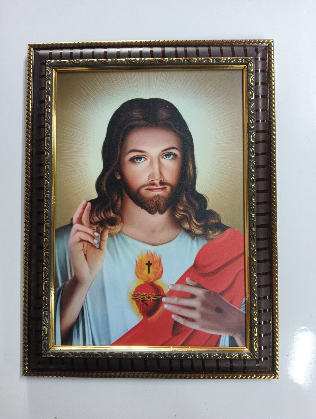 Jesus Christ Sacred Heart Framed Picture Frames Laminated WALLFRAMES ...
