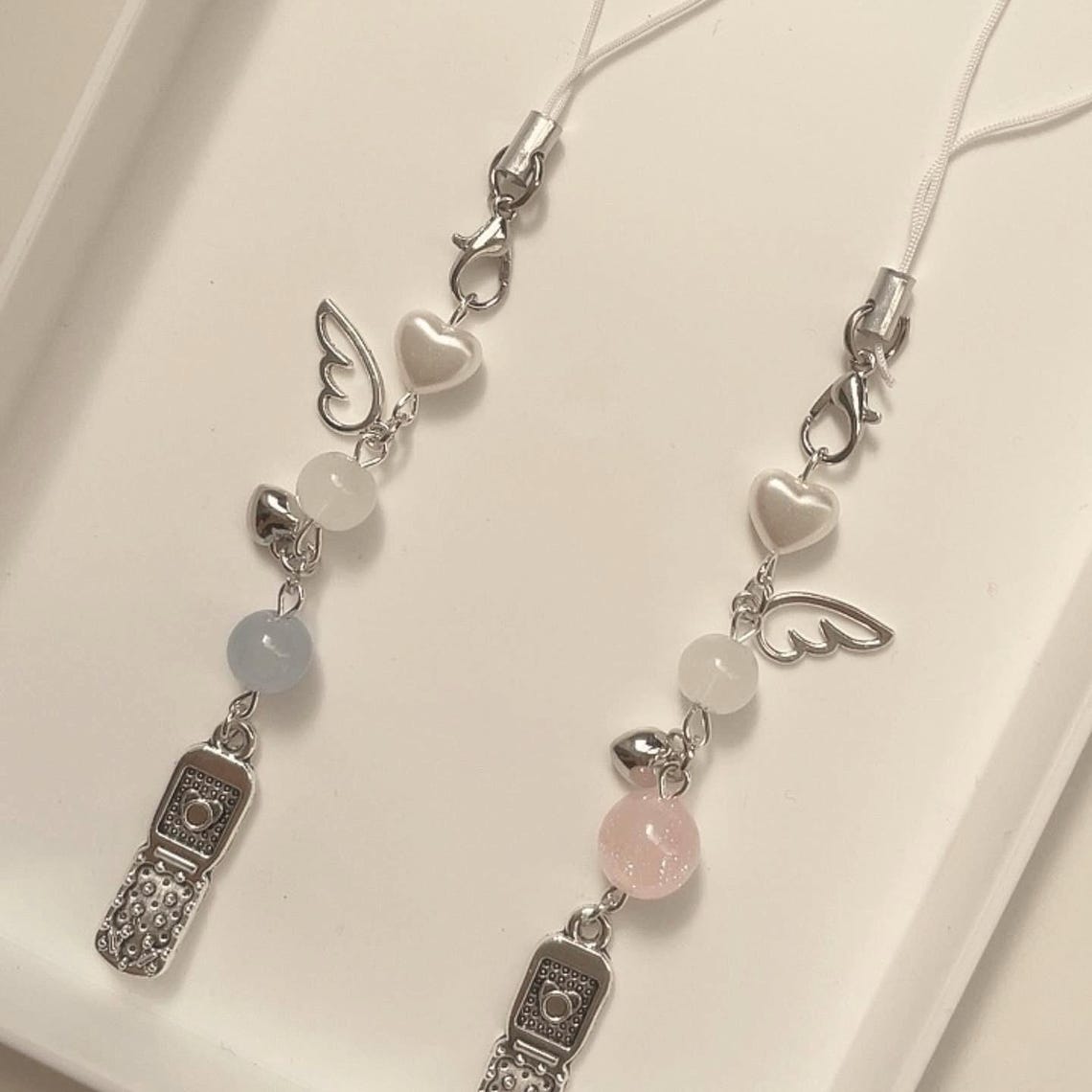 Matching Blue and Pink Phone Charms, Keychain, Couple Keychain, Gifts ...