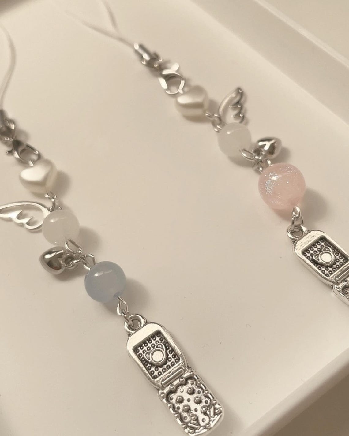 Matching Blue and Pink Phone Charms, Keychain, Couple Keychain, Gifts ...