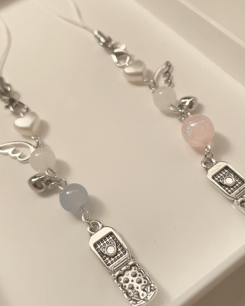 Matching Blue and Pink Phone Charms, Keychain, Couple Keychain, Gifts ...