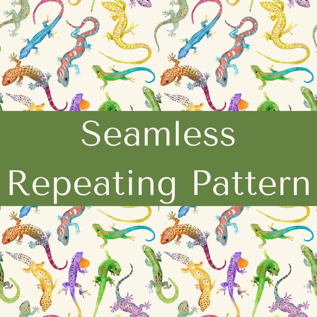 DIGITAL DOWNLOAD Watercolor Lizard Seamless Pattern | Watercolor ...