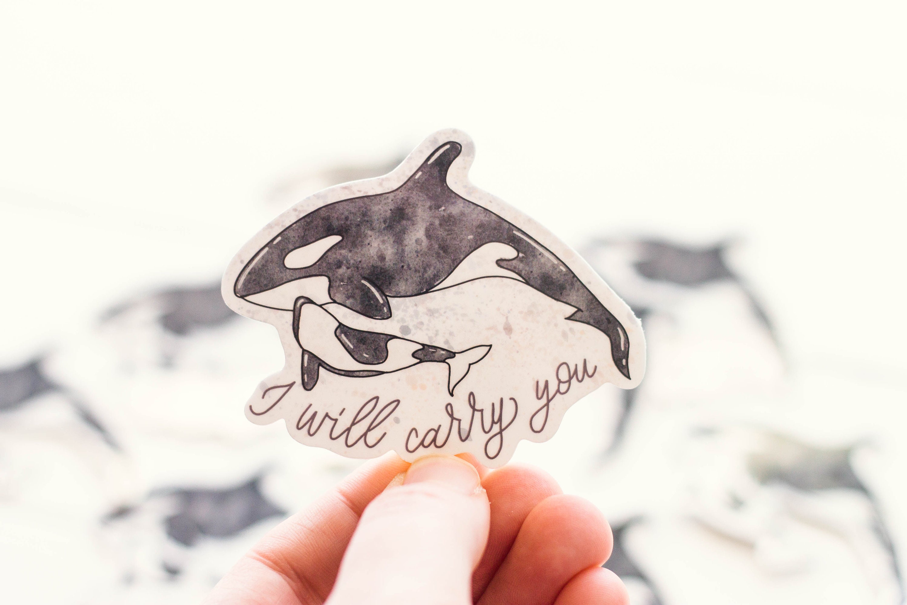 Orca Whale Killer Whale Vinyl Sticker Mom and Baby Whale Sticker Orca ...
