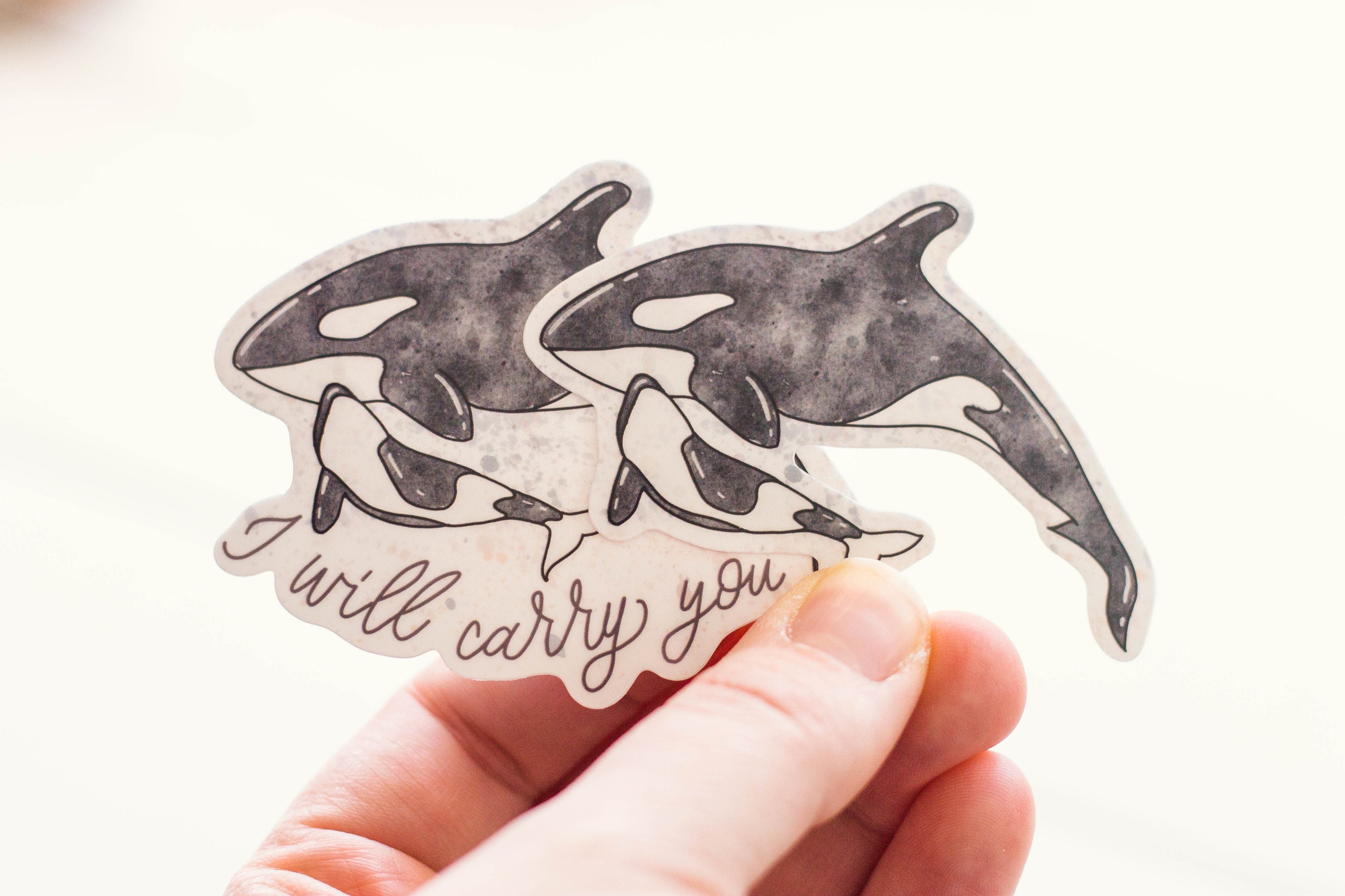 Orca Whale Killer Whale Vinyl Sticker Mom and Baby Whale Sticker Orca ...
