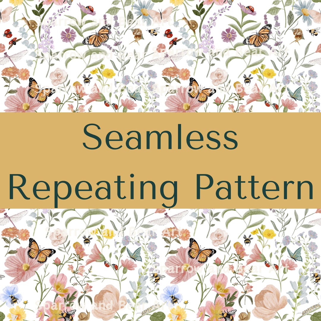 DIGITAL DOWNLOAD Cottagecore Seamless Pattern | Country Cottage Garden ...