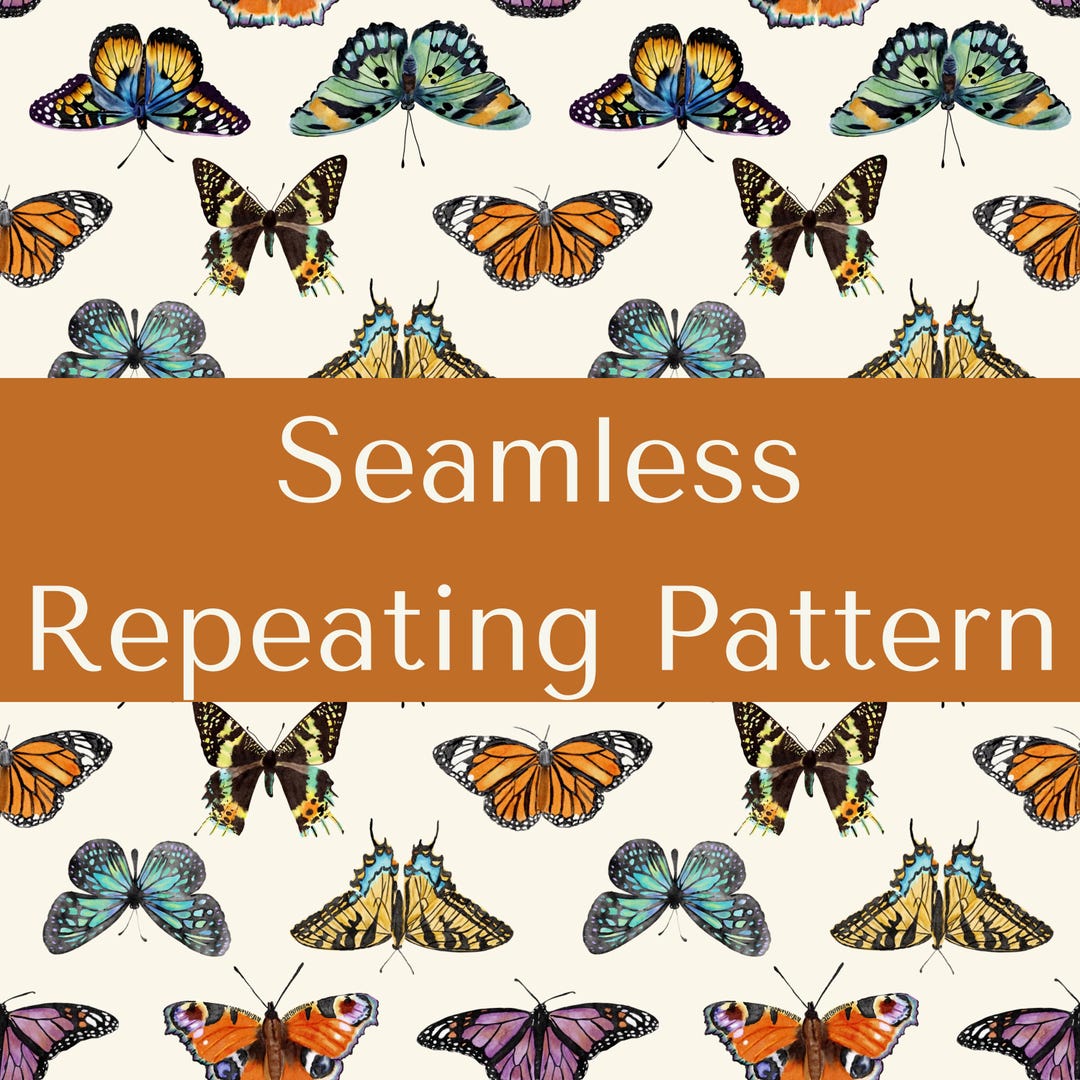 DIGITAL DOWNLOAD Watercolor Butterflies Seamless Pattern | Watercolor ...