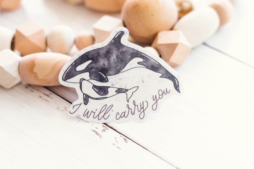 Orca Whale Killer Whale Vinyl Sticker Mom and Baby Whale Sticker Orca ...