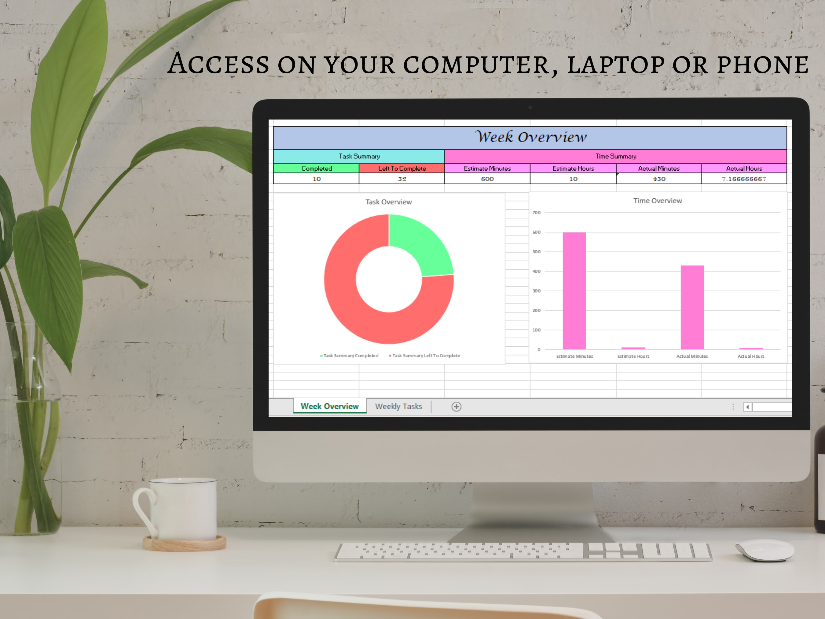 Virtual Assistant Organiser | Weekly Google Spreadsheet | Work Hours ...