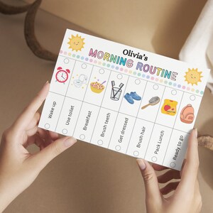 Kids Flip Routine Chart Editable Printable, Morning Evening Bedtime ...