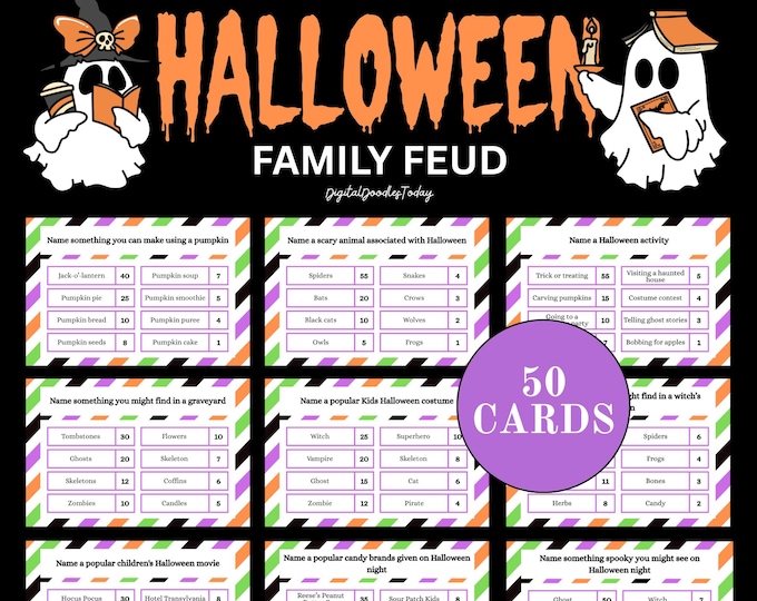 Halloween Friendly Feud | Printable Halloween Game | Halloween Activity ...