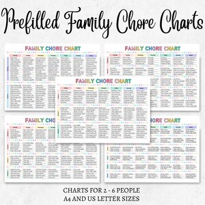 Weekly Family Chore Chart Editable and Printable Pdf,family Chore List ...