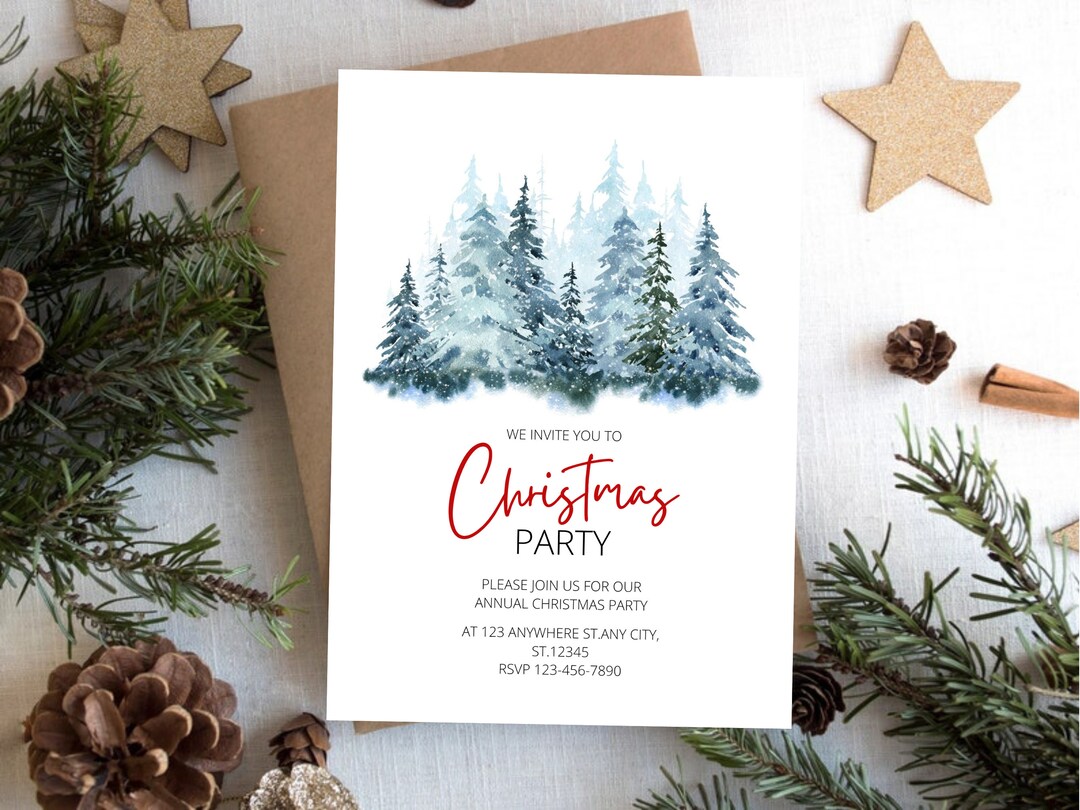 Editable Christmas Party Invite Digital Download Canva - Etsy
