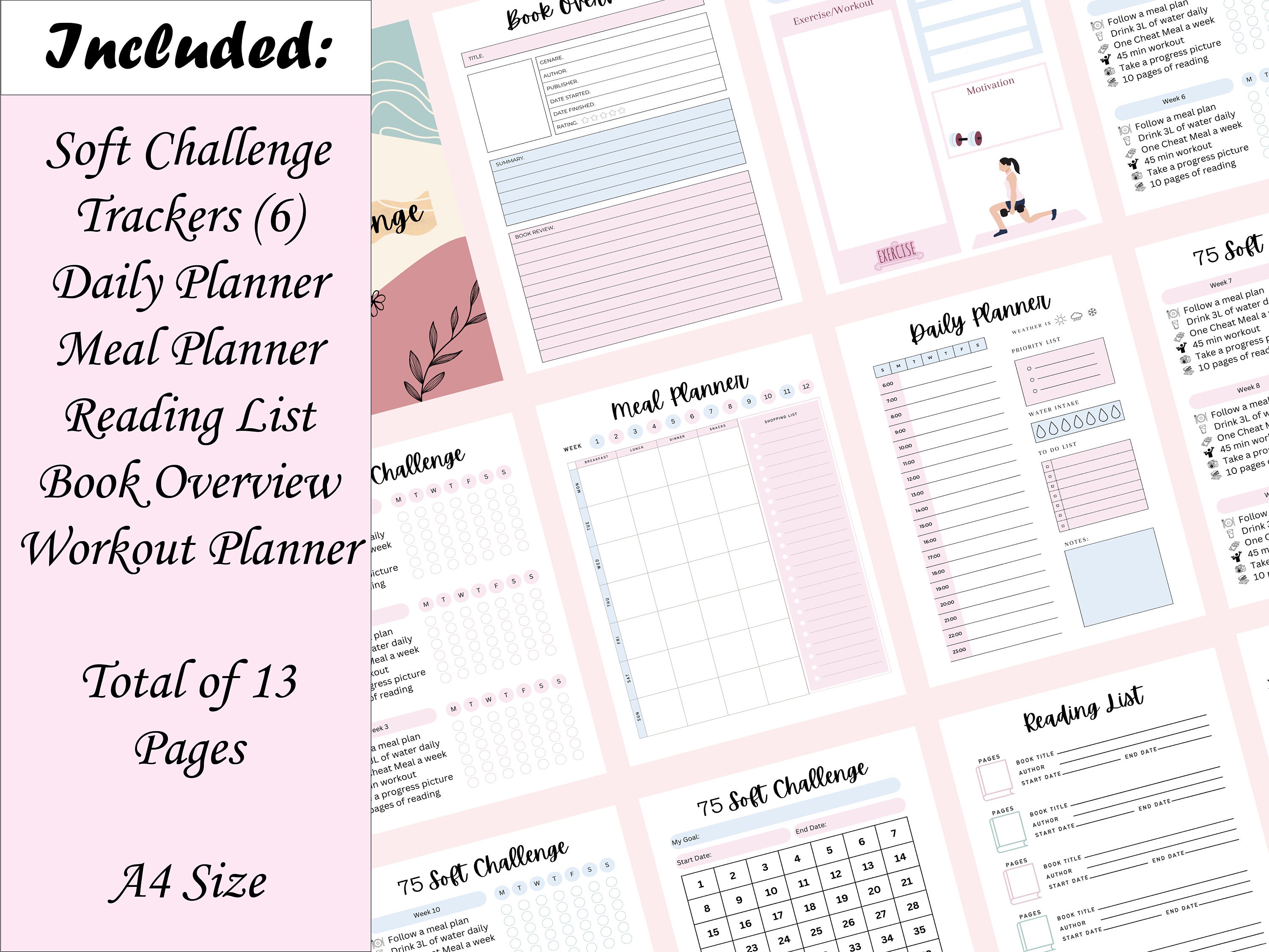 Printable 75 SOFT Challenge, 75 Soft Printable, 75soft, Easier 75, 75 ...