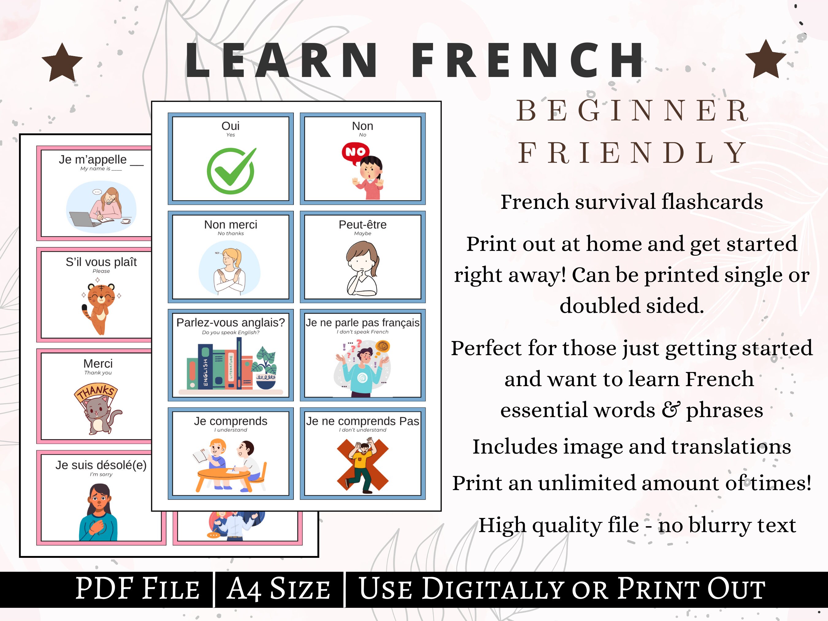 French Language Learning French Workbook French Practice Learn French ...