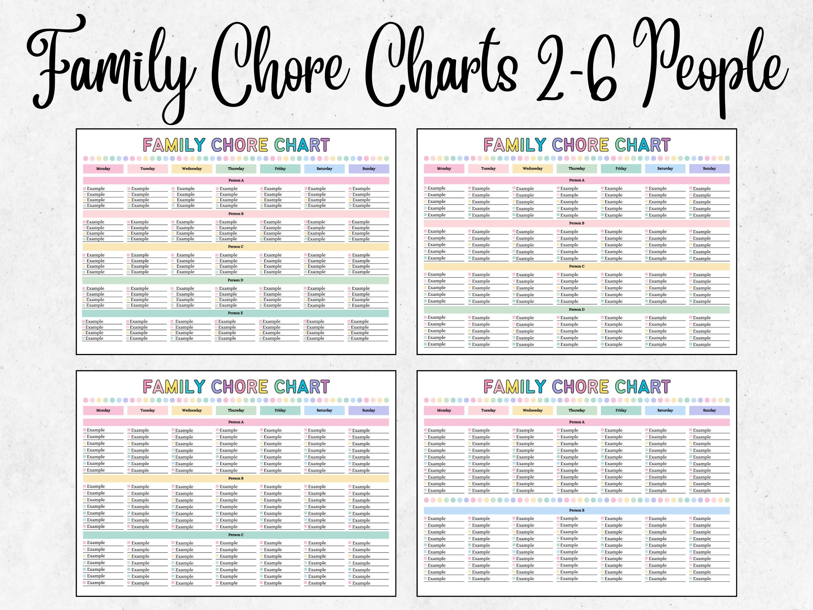 Family Chore Chart Editable and Printable Pdf, Family Chore List ...