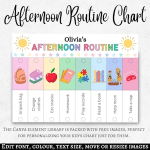 Kids Flip Routine Chart Editable Printable, Morning Evening Bedtime ...