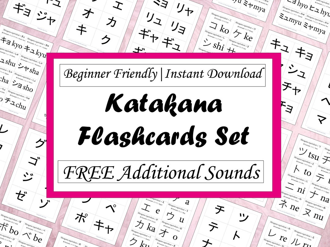Learn Japanese With Katakana Flashcards FREE Additional Sounds, Self ...