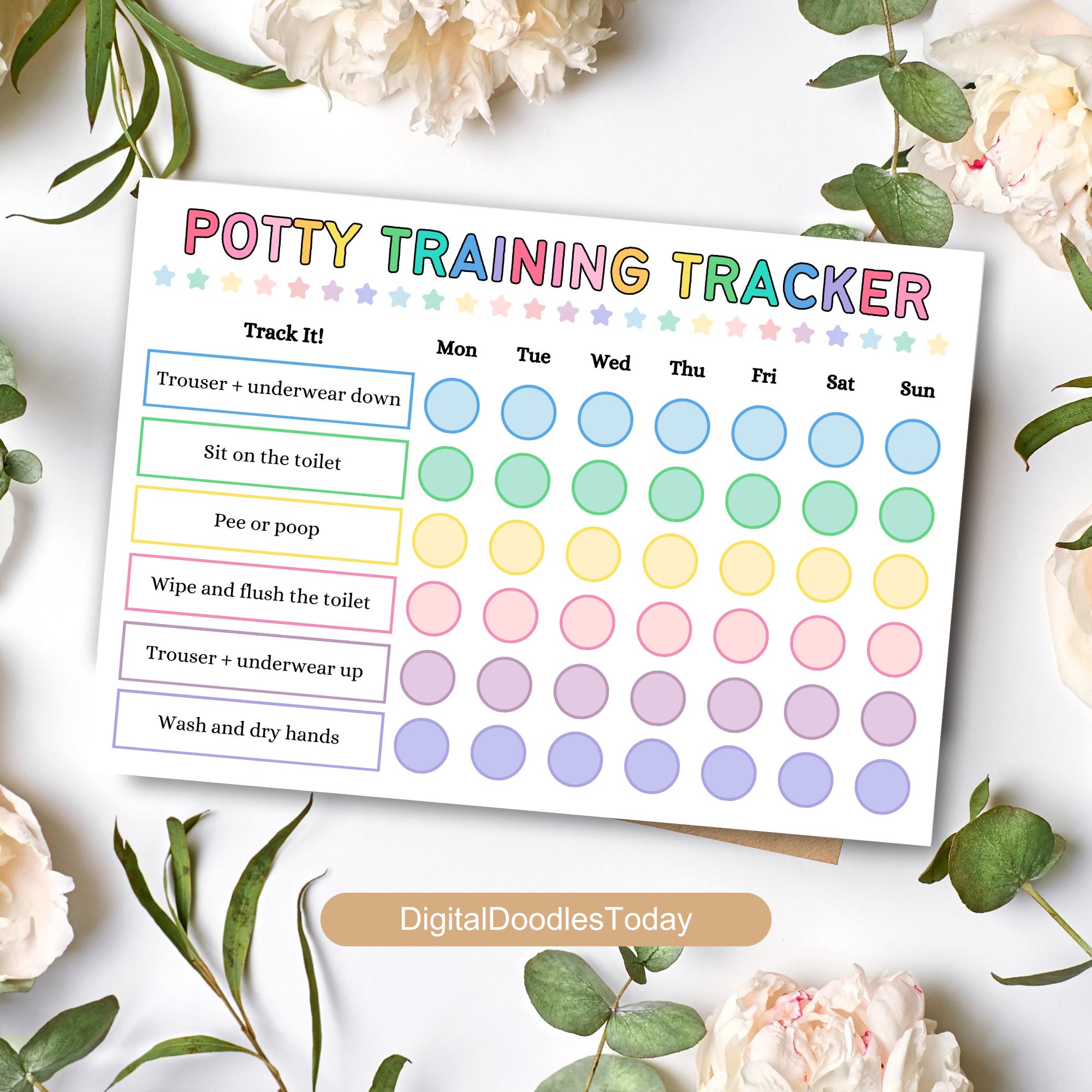 Potty Training Tracker Printable, Toilet Training Tracker, Potty ...