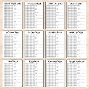 2025 Bullet Journal Setup, 35 Tetris Trackers, Blank Tetris Templates ...