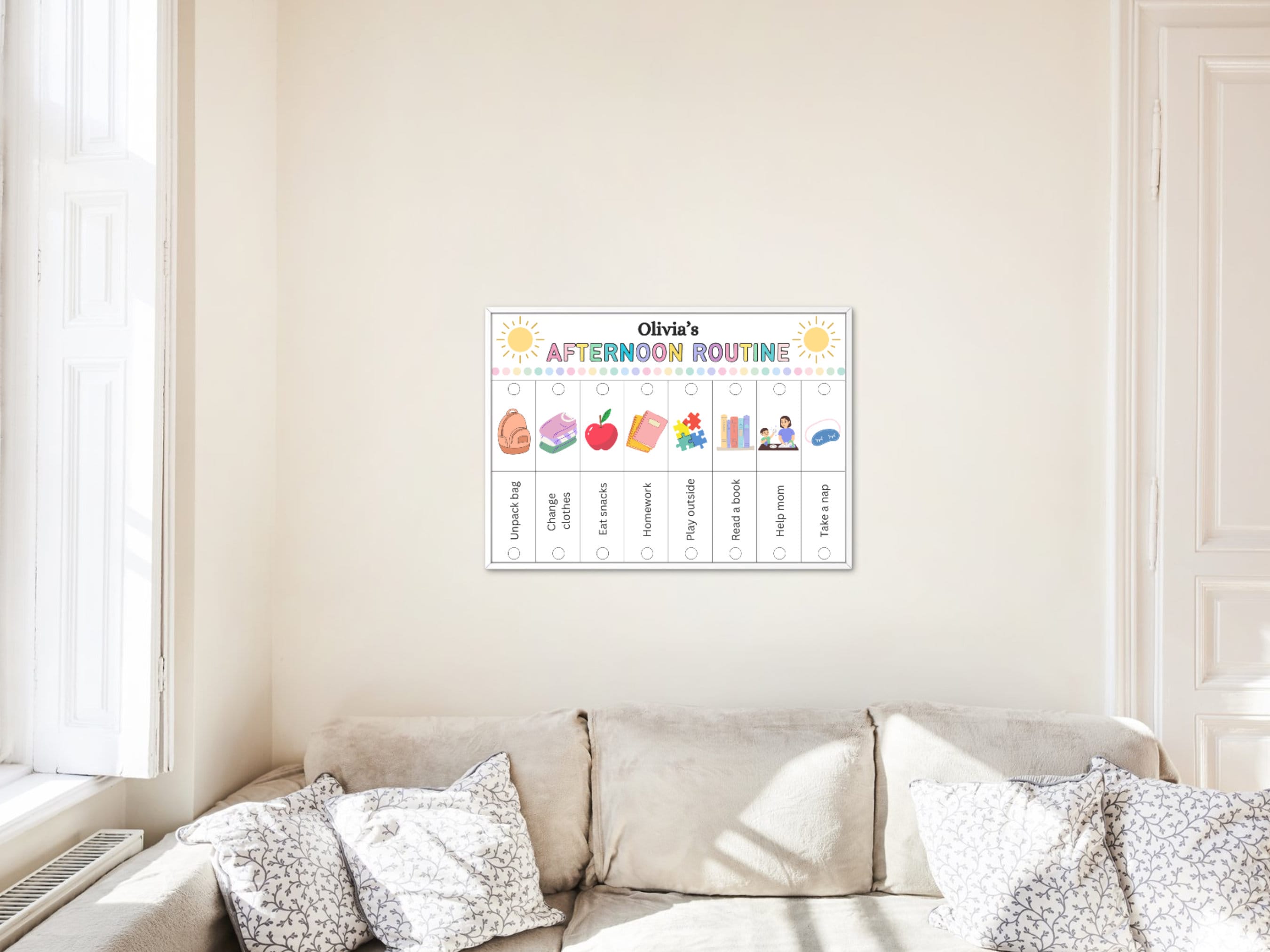 Kids Flip Routine Chart Editable Printable, Morning Evening Bedtime ...