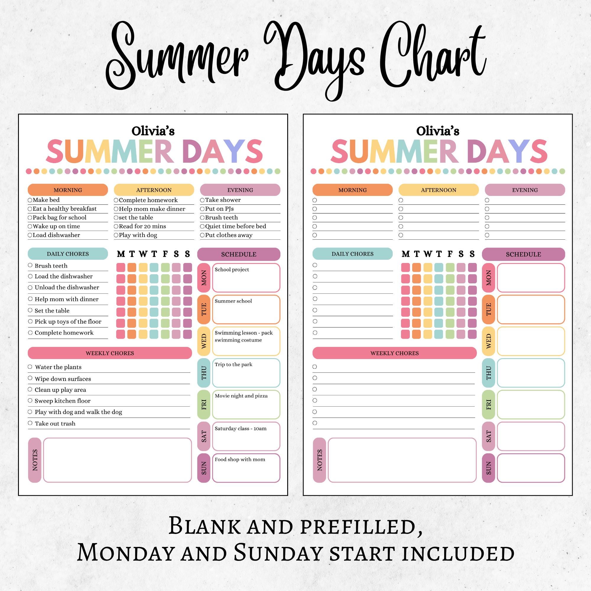Summer Planner Kids Summer Printable Summer School Planner Summer Kids ...