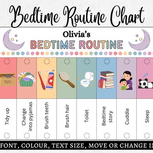 Kids Boho Flip Routine Chart Editable Printable, Morning Evening ...