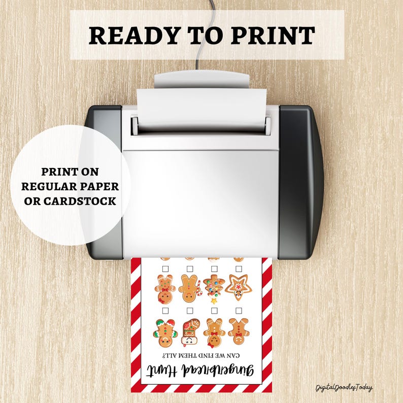 Christmas Scavenger Hunt Printable for Kids, Gingerbread Scavenger Hunt ...