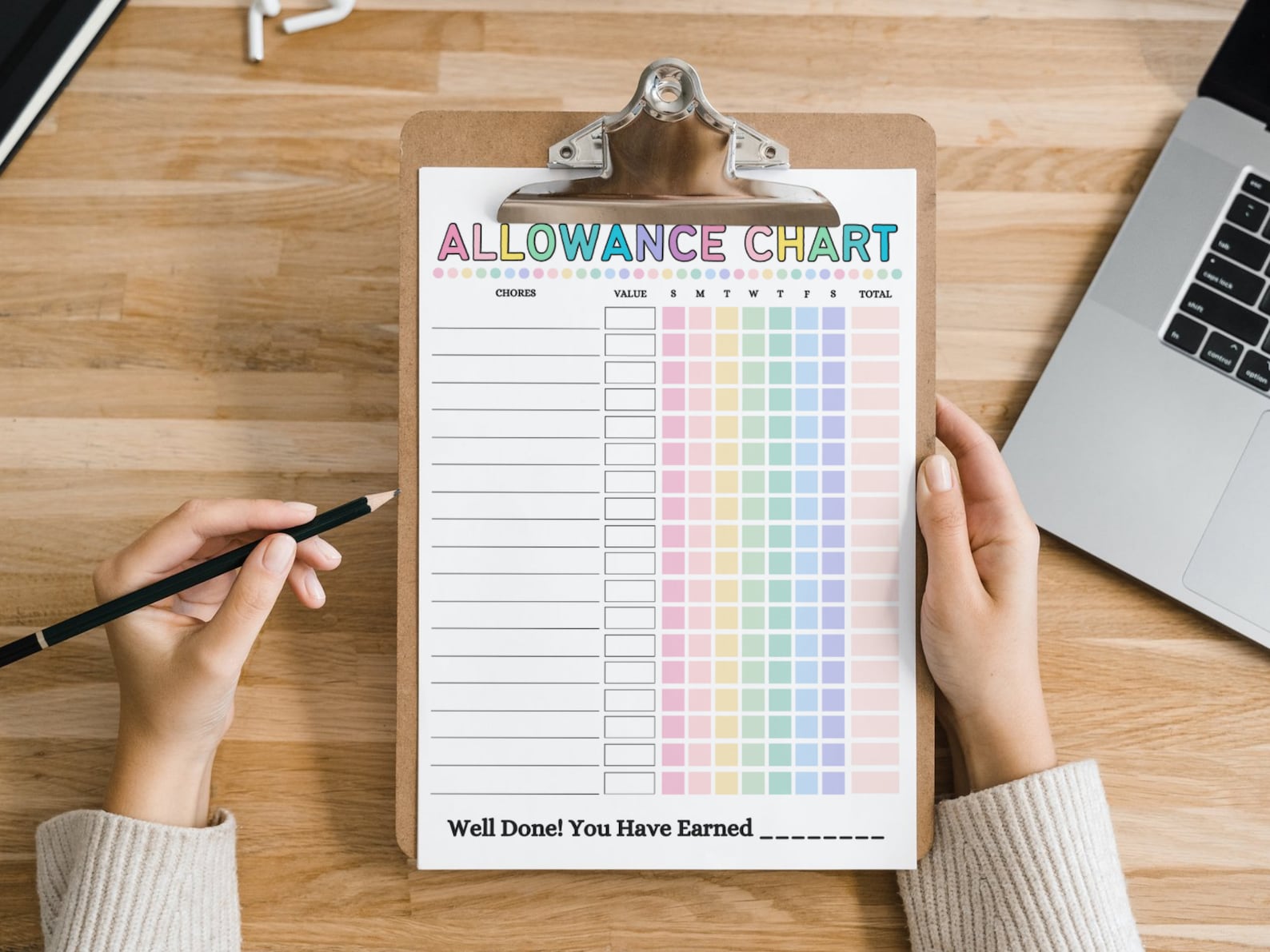 Editable Allowance Tracker for Kids, Printable Allowance Chore Chart ...