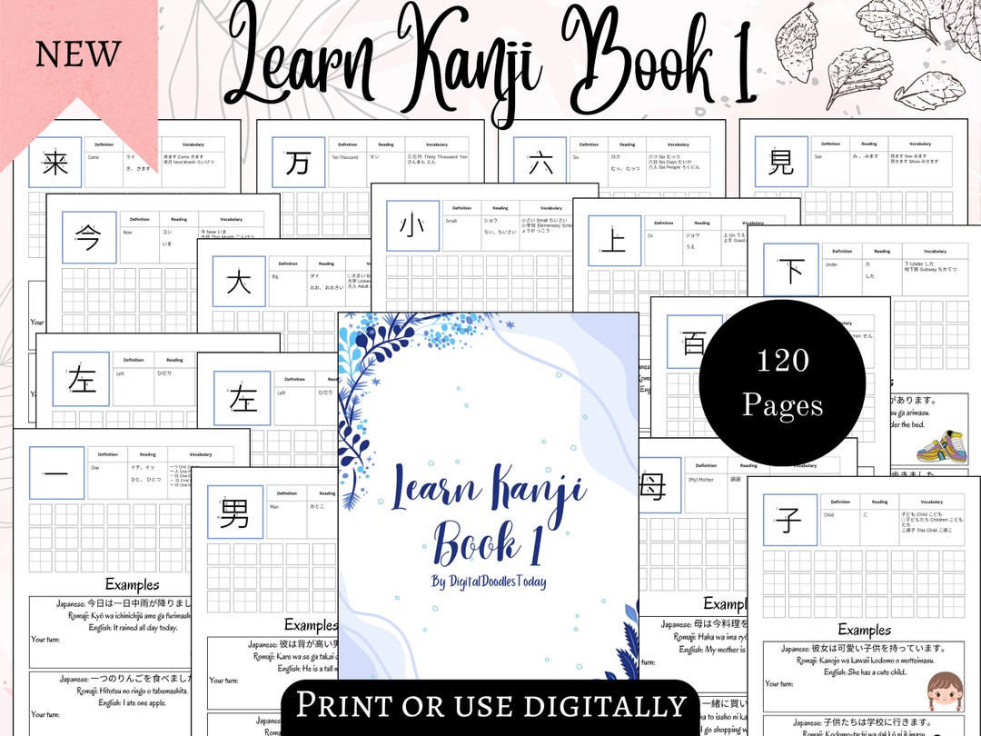 Japanese 120 Kanji Practice Workbook JLPT N5, Learn Kanji, Study Kanji ...