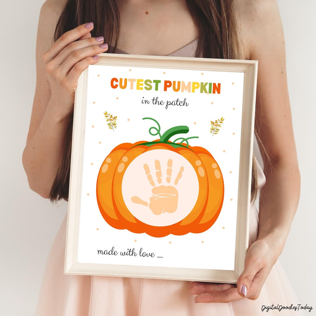 Cutest Pumpkin in the Patch Handprint Craft Printable Digital Download ...