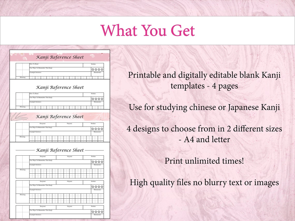 Kanji Practice Sheet Printable Worksheet for Japanese and Chinese ...