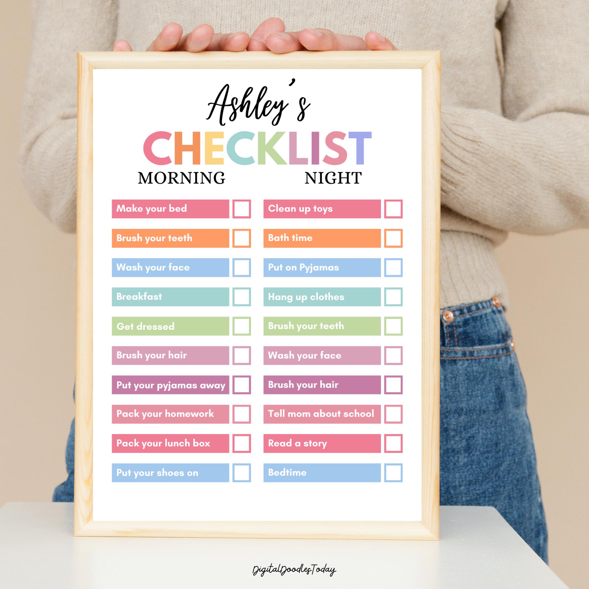 Editable Kids Chore Chart Bundle, School, Reward, Allowance, Daily ...